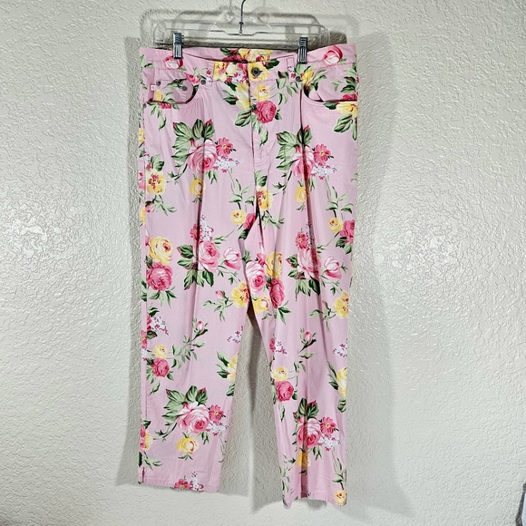 Lauren Ralph Lauren | Pants & Jumpsuits | Lauren Ralph Lauren Pink Flower Design Pants | Poshmark